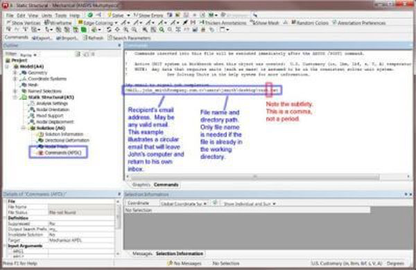 Automatic Messages in Ansys Mechanical | Text (SMS) and Email
