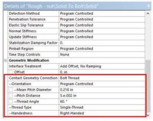 Modeling Bolt Threads Using Contacts | Ansys Mechanical