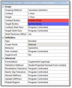 Bonded Contact Between Shell Faces | Ansys Mechanical WB